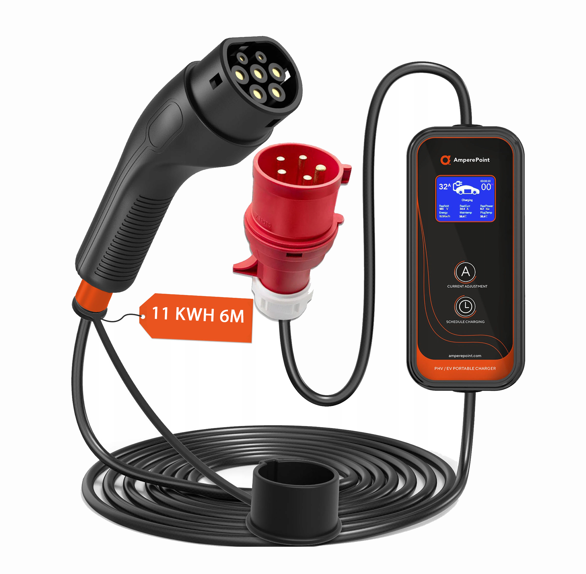 Portable Charger P11 - 16A, 11kW, Type 2 – AMPERE POINT